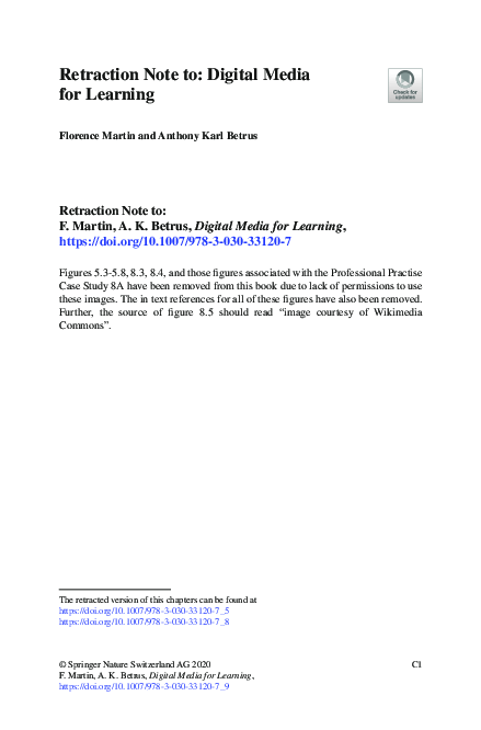 (PDF) Retraction Note to: Digital Media for Learning (PDF) Retraction Note to: Digital Media for Learning