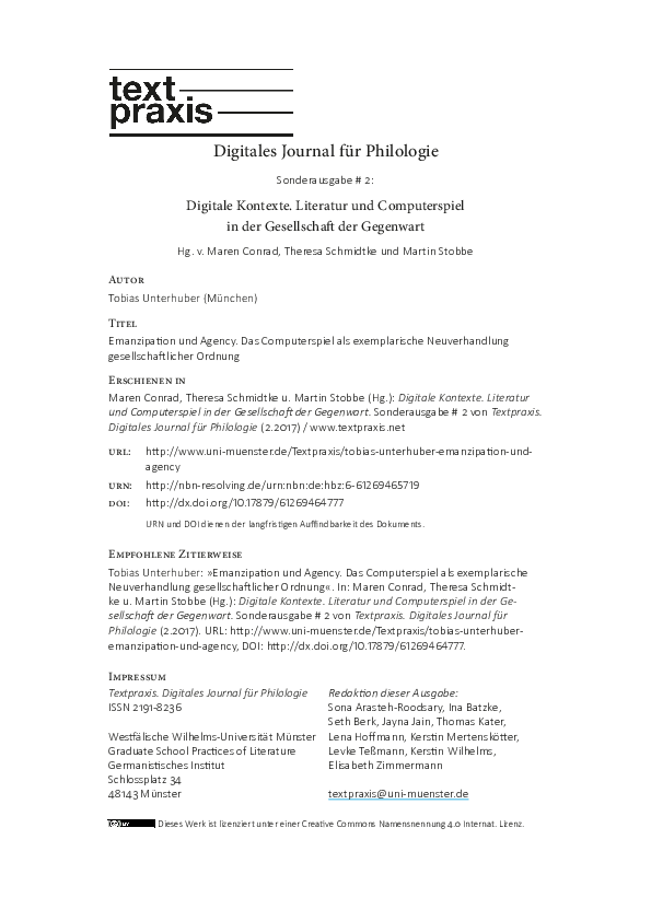 (PDF) Emanzipation und Agency