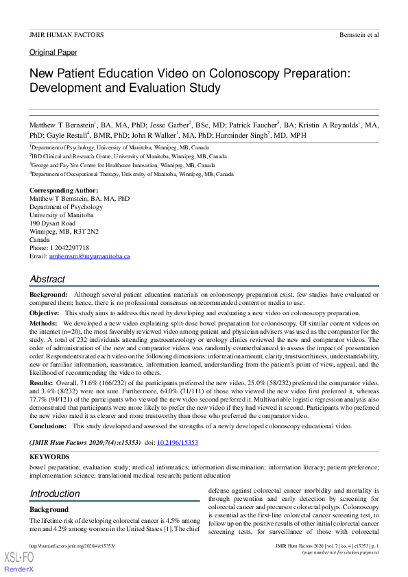 (PDF) Developing and Evaluating the Quality of a New Patient Education ...