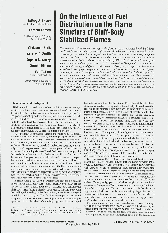 (PDF) On the Influence of Fuel Distribution on the Flame Structure of ...