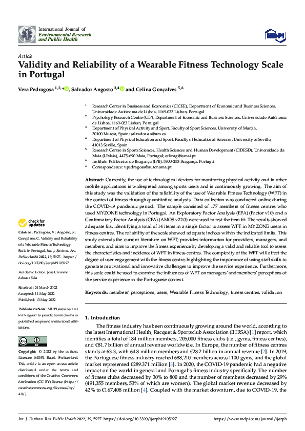 (PDF) Validity and Reliability of a Wearable Fitness Technology Scale ...