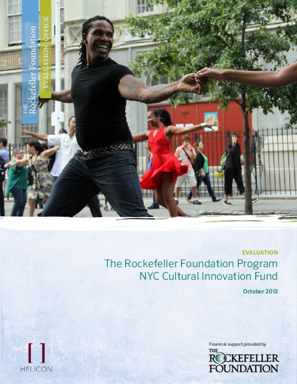 (PDF) The Rockefeller Foundation Program NYC Cultural Innovation Fund ...