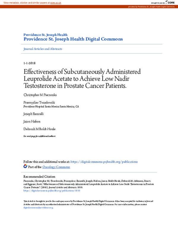 (PDF) Effectiveness of Subcutaneously Administered Leuprolide Acetate ...