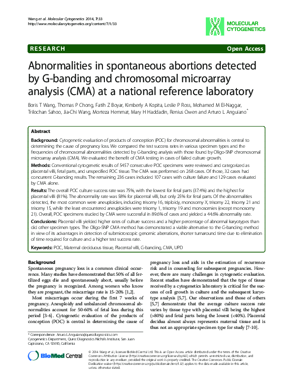 (PDF) Abnormalities in spontaneous abortions detected by G-banding and ...