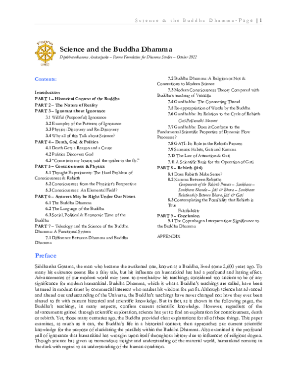 (PDF) Science and the Buddha Dhamma