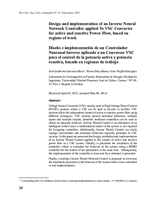 Pdf Design And Implementation Of An Inverse Neural Network Controller