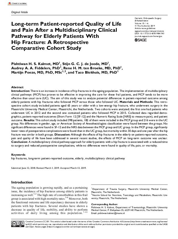 (PDF) Long-term Patient-reported Quality of Life and Pain After a ...