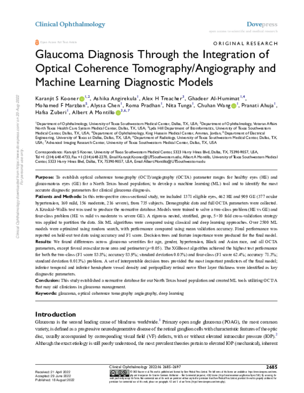 (PDF) Glaucoma Diagnosis Through the Integration of Optical Coherence ...