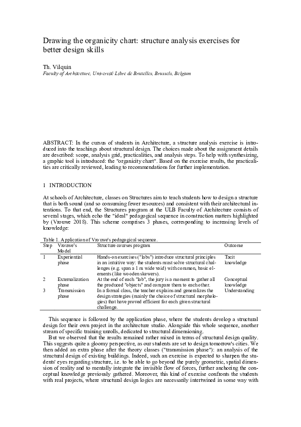 (PDF) Drawing the organicity chart: structure analysis exercises for better design skills