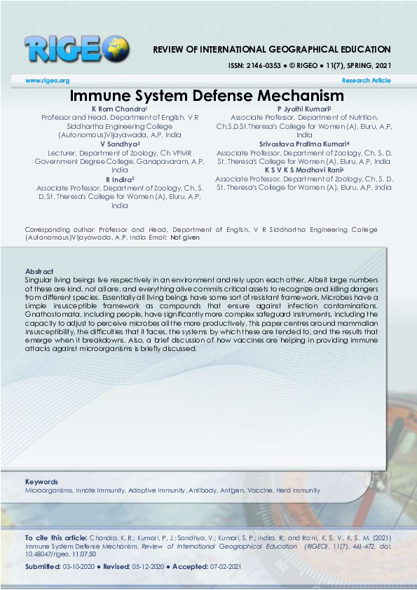 (PDF) Immune System Defence Mechanism