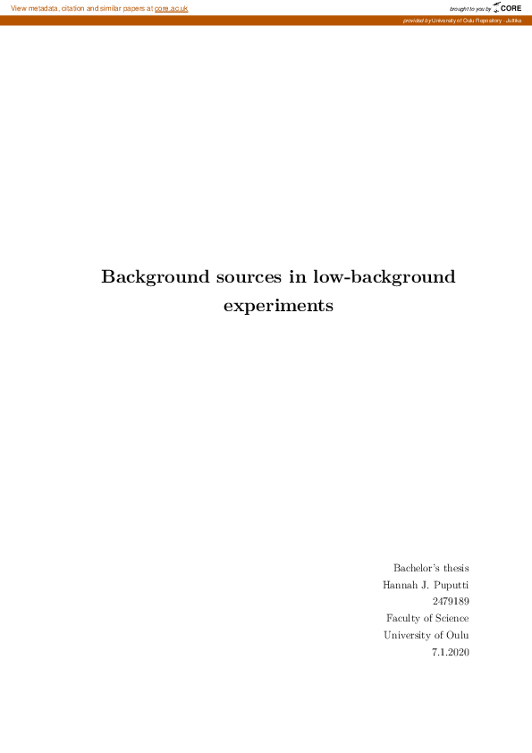 (PDF) Background sources in low-background experiments