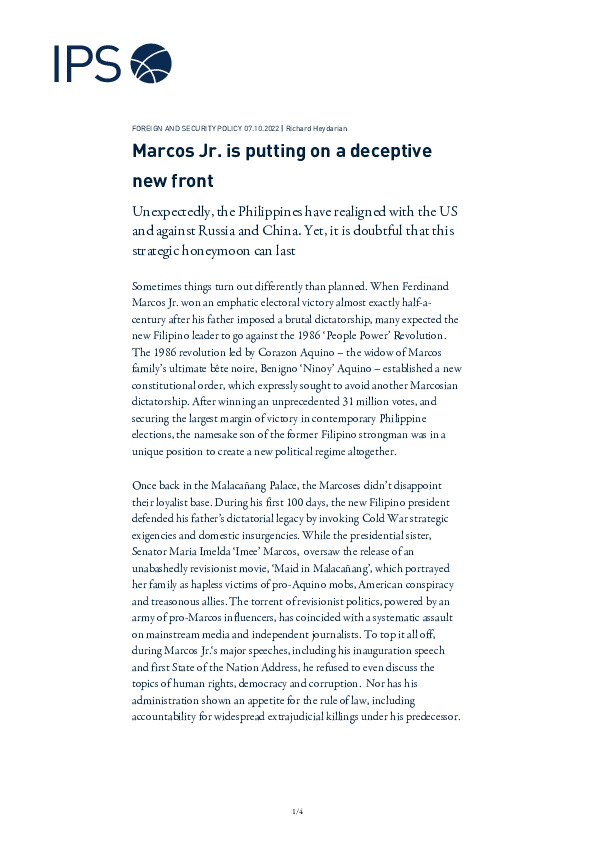 (PDF) Marcos Jr First 100 Days
