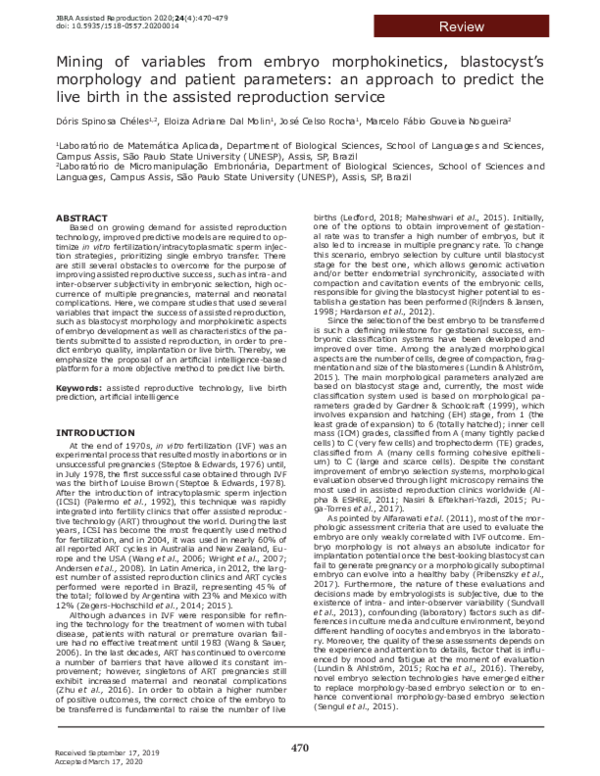 (PDF) Predicting Live Birth in IVF Using Morphokinetics and AI