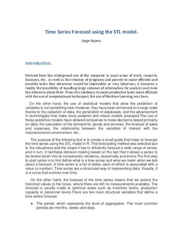 (PDF) Sales Forecast using a Machine Learning Time Series model