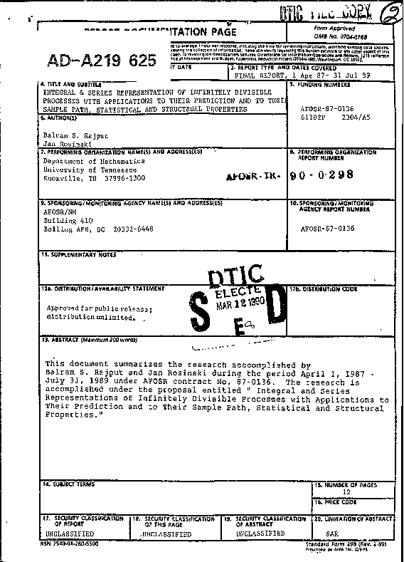 (PDF) Integral and Series Representation of Infinitely Divisible ...