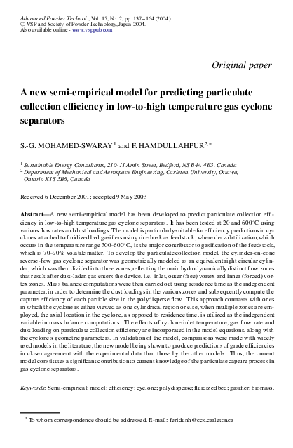 (PDF) A new semi-empirical model for predicting particulate collection efficiency in low-to-high ...