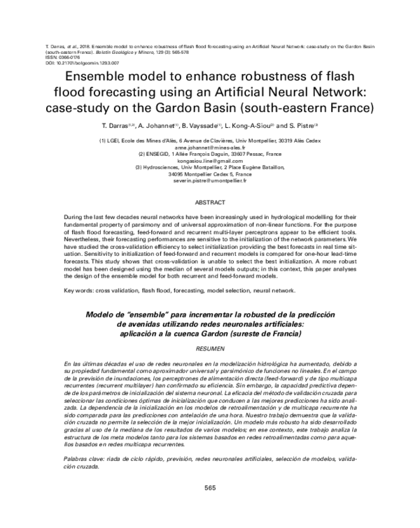 Pdf Ensemble Model To Enhance Robustness Of Flash Flood Forecasting Using An Artificial Neural