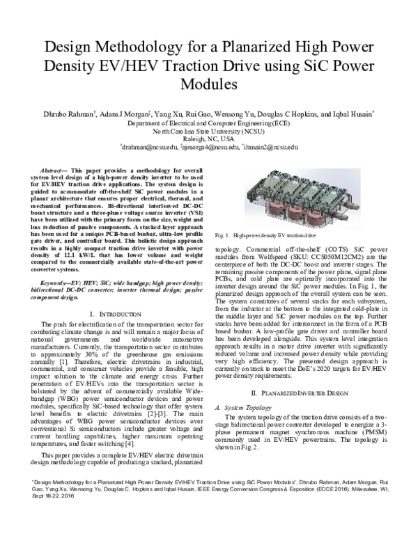 (PDF) Design methodology for a planarized high power density EV/HEV traction drive using SiC ...