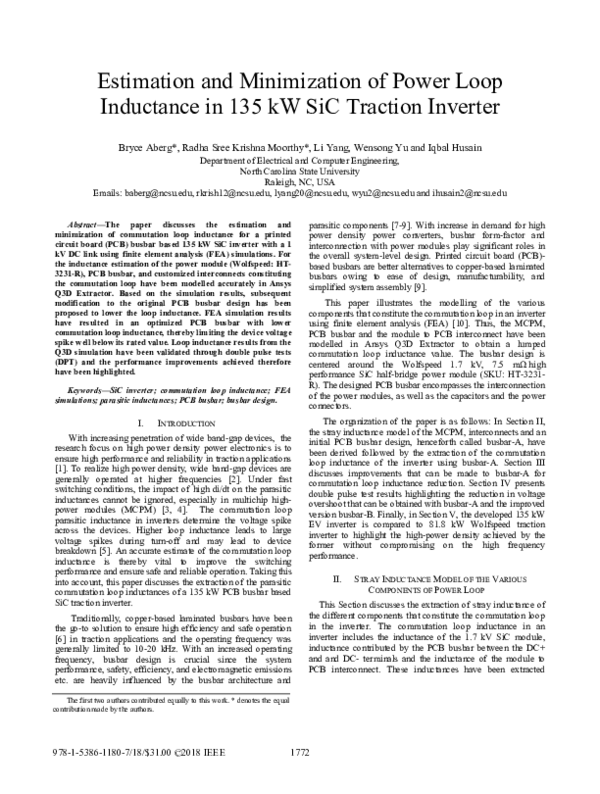 Pdf Estimation And Minimization Of Power Loop Inductance In 135 Kw Sic Traction Inverter