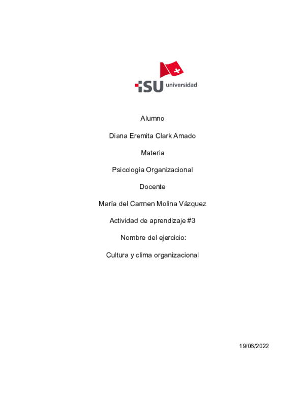 (PDF) Cultura y clima organizacional actividad (PDF) Cultura y clima organizacional actividad