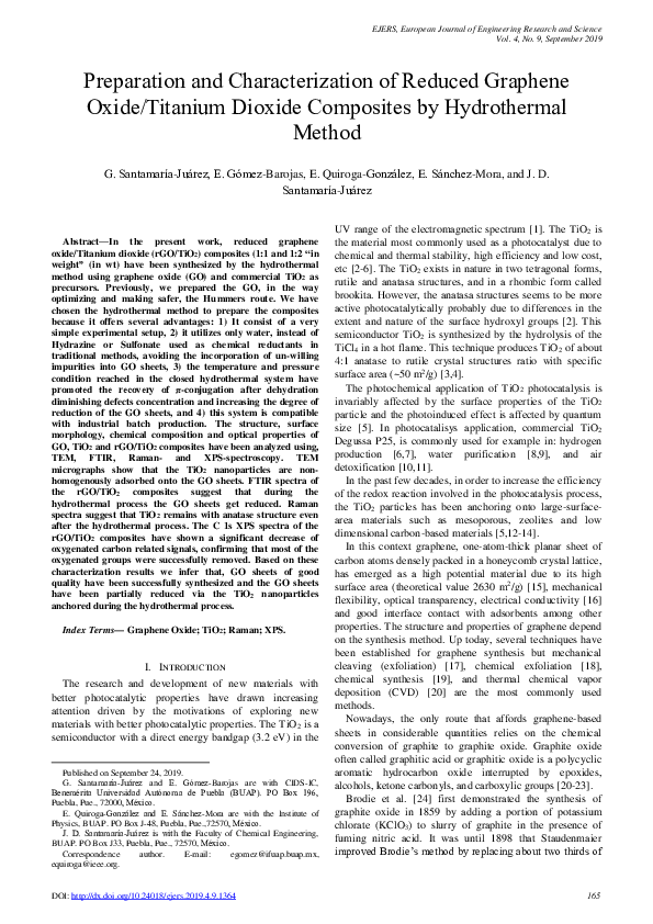 (PDF) Preparation and Characterization of Reduced Graphene Oxide ...