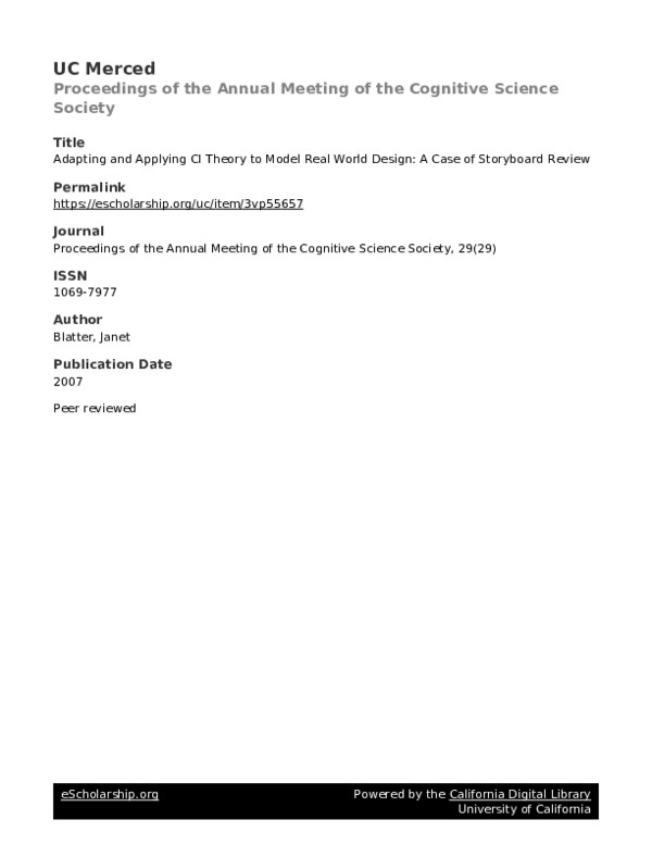 (PDF) Adapting and Applying CI Theory to Model Real World Design: A ...
