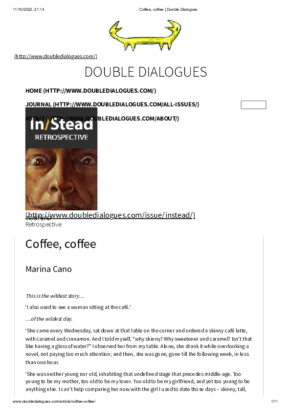 (PDF) Coffee, coffee (short story)