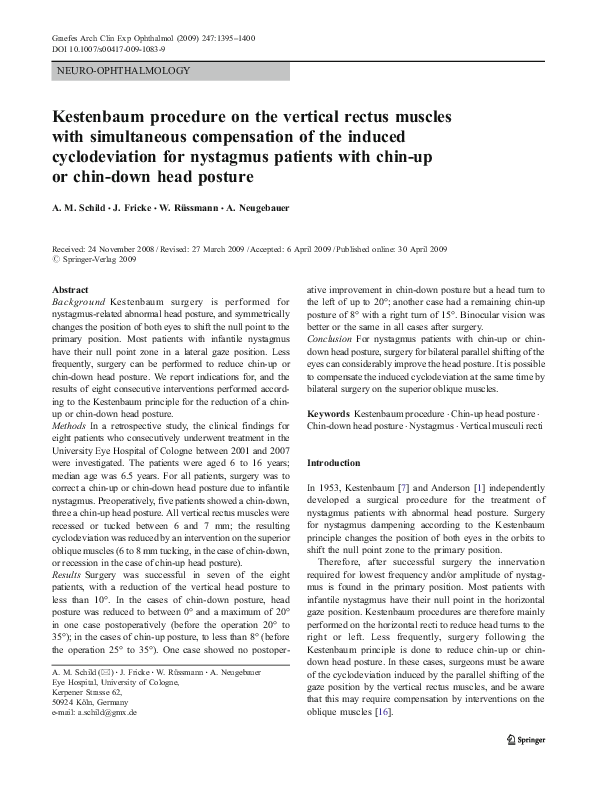 (PDF) Kestenbaum procedure on the vertical rectus muscles with ...