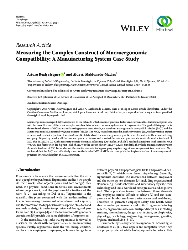 (PDF) Measuring the Complex Construct of Macroergonomic Compatibility ...