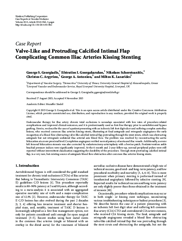 (PDF) Valve-Like and Protruding Calcified Intimal Flap Complicating ...
