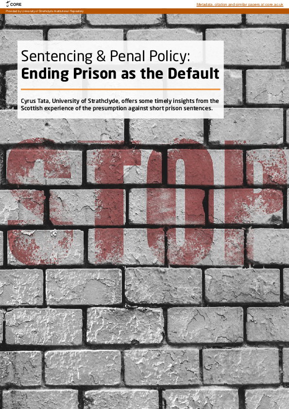 (PDF) Sentencing & penal policy: ending prison as the default