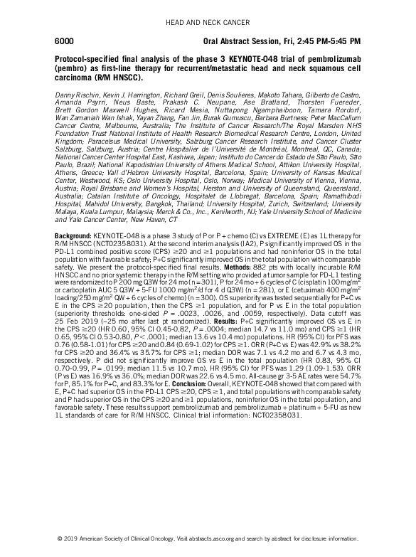 (PDF) Protocol-specified final analysis of the phase 3 KEYNOTE-048 ...