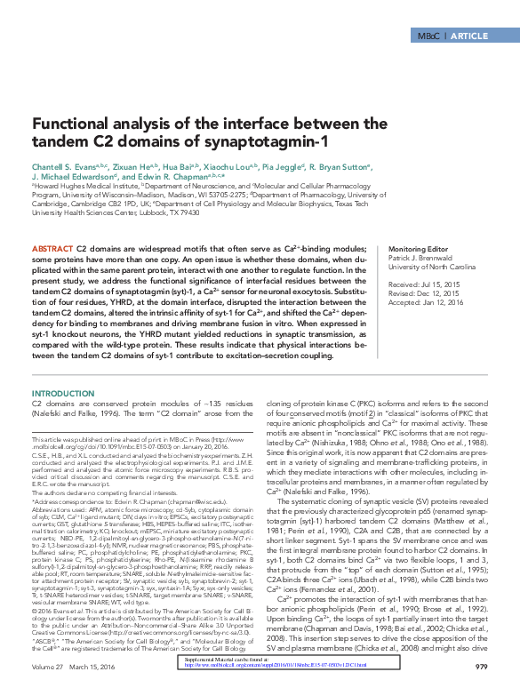 (PDF) Functional analysis of the interface between the tandem C2 ...