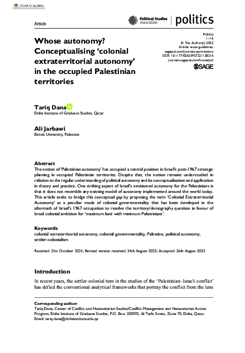 (PDF) Whose autonomy? Conceptualising 'Colonial Extraterritorial ... (PDF) Whose autonomy? Conceptualising 'Colonial Extraterritorial ...
