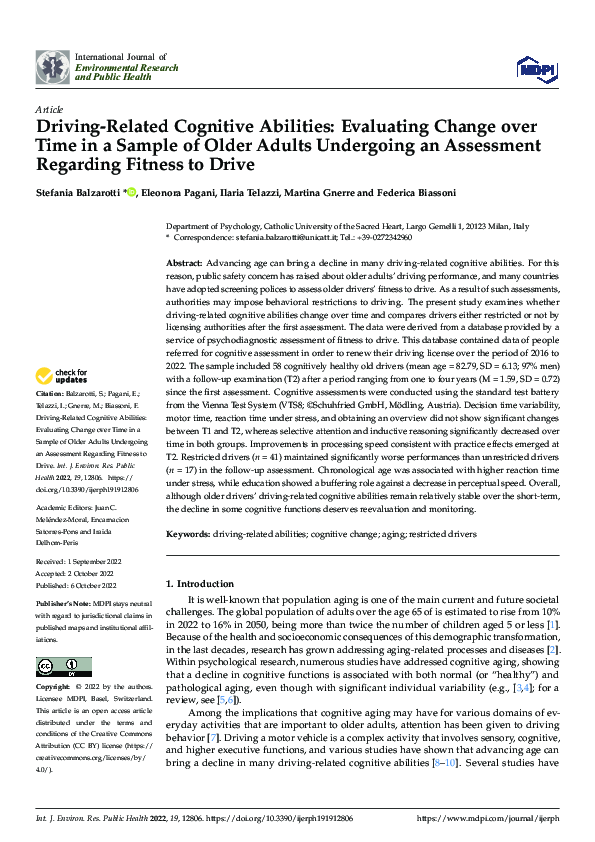(PDF) Driving-Related Cognitive Abilities: Evaluating Change over Time ...