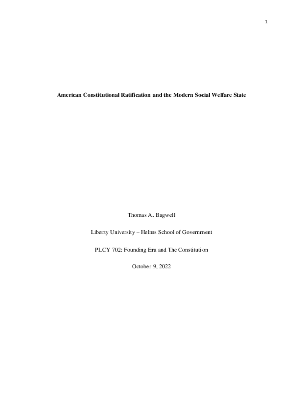 (PDF) American Constitutional Ratification and the Modern Social ...