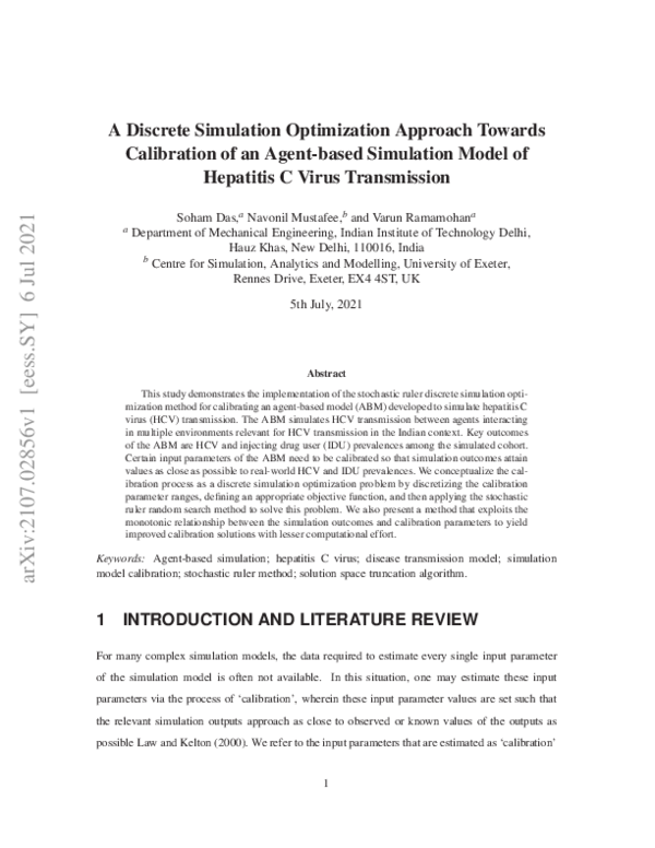 A Discrete Simulation Optimization Approach Towards Calibration Of An Agent Based Simulation