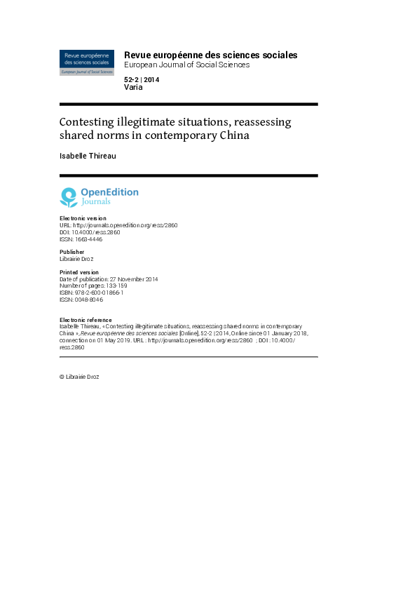 (PDF) Contesting illegitimate situations, reassessing shared norms in ...