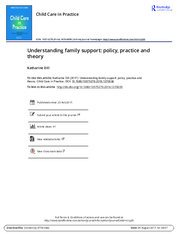 (PDF) Understanding family support: policy, practice and theory
