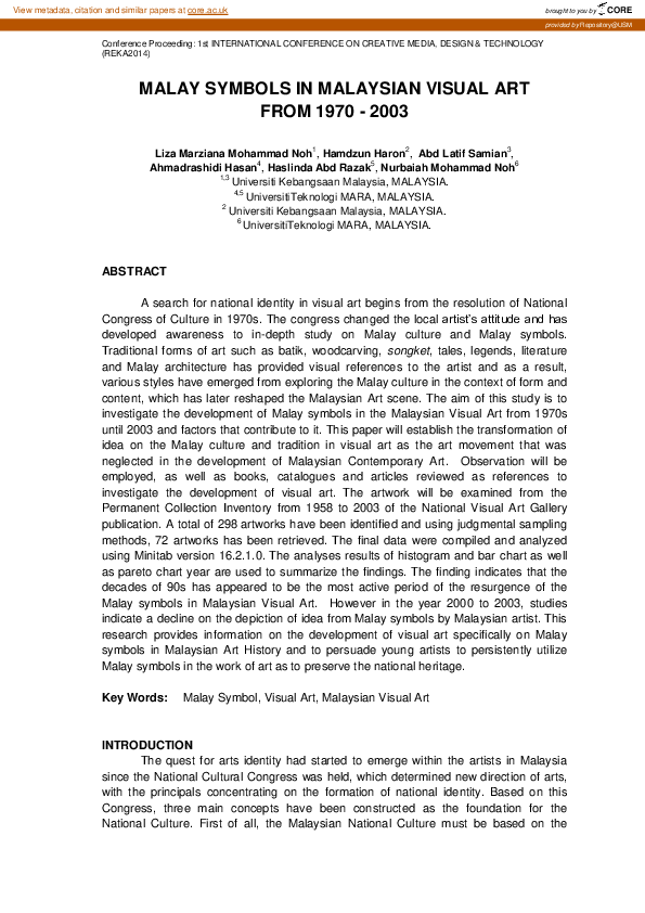 (PDF) Malay Symbols In Malaysian Visual Art From 1970 - 2003
