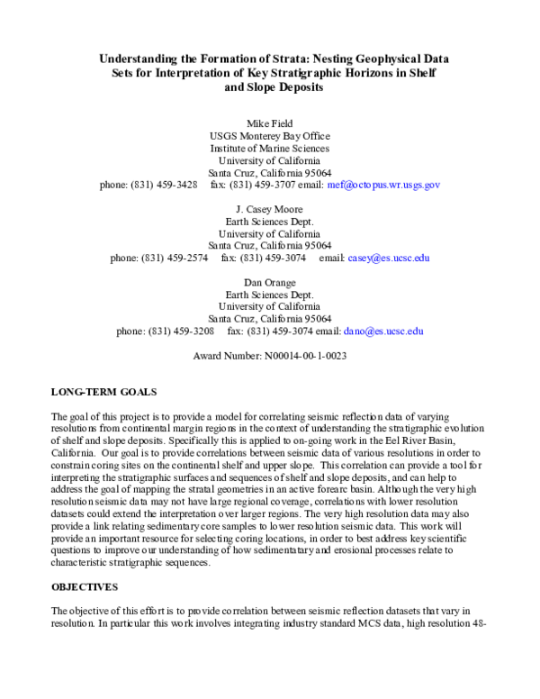 (PDF) Understanding the Formation of Strata: Nesting Geophysical Data ...