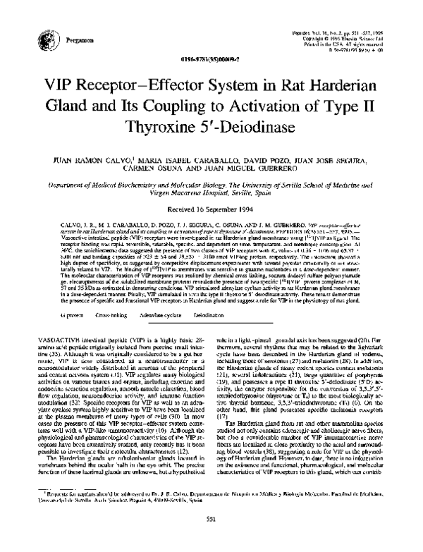 (PDF) VIP receptor—Effector system in rat Harderian gland and its ...