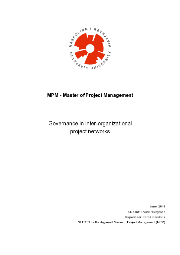 (PDF) Governance in inter-organizational project networks