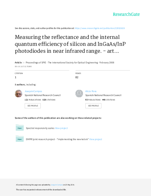 Measuring The Reflectance And The Internal Quantum Efficiency Of