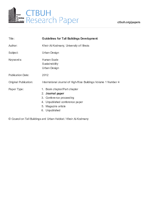 (PDF) Guidelines for Tall Buildings Development