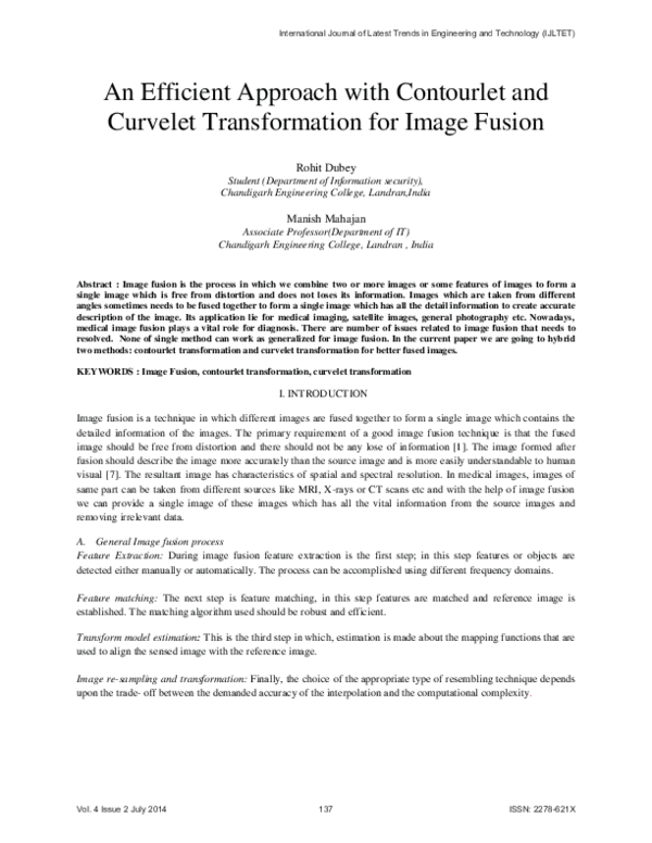 (PDF) Hybrid Contourlet and Curvelet Transformation for Image Fusion