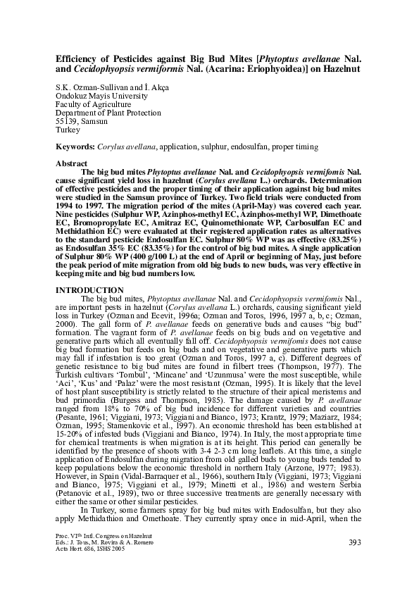 (PDF) Efficiency of Pesticides Against Big Bud Mites [Phytoptus ...