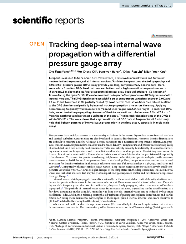 (PDF) Tracking deep-sea internal wave propagation with a differential ...