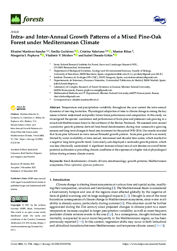 (PDF) Intra- and Inter-Annual Growth Patterns of a Mixed Pine-Oak ...