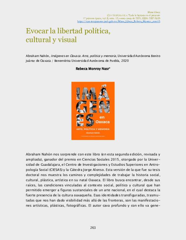 (PDF) Evocar la libertad política, cultural y visual, por Rebeca Monroy ...